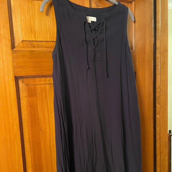 LOFT | Dresses | Loft Sheath Dress Navy With Criss Cross Top Medium ...